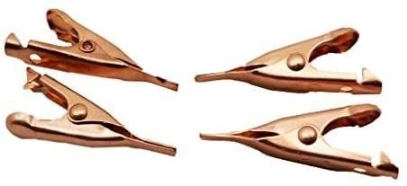 Smooth Toothless Alligator Clips Solid Copper - 4 Pack